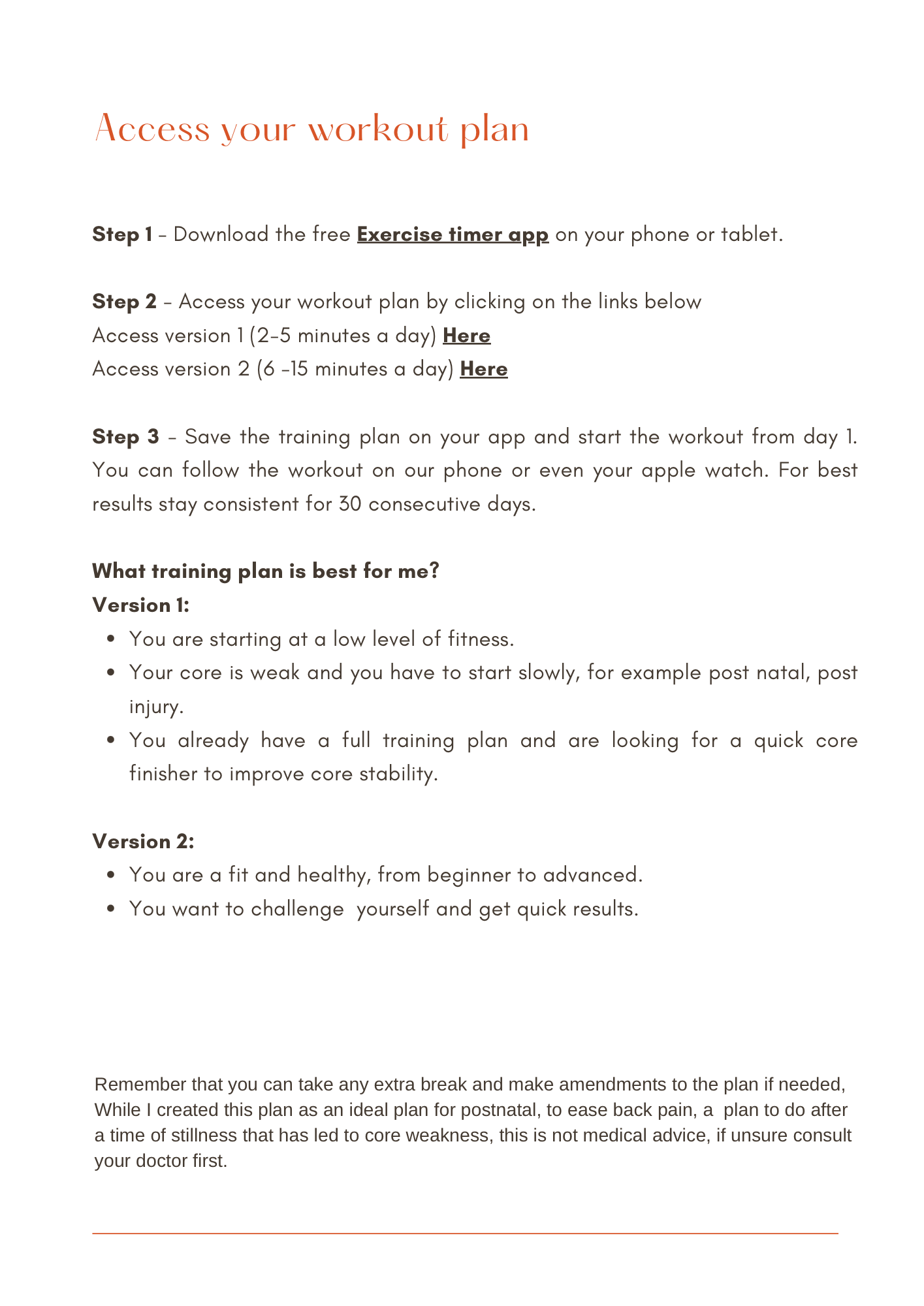 Core Stability 30 Day Workout Plan - Fit with Alessia